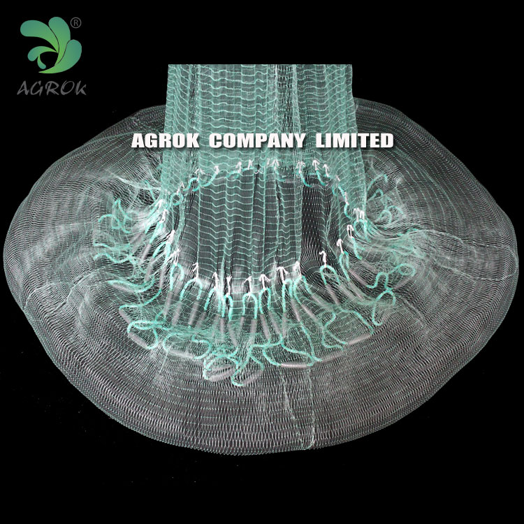 Green Mono Big Pocket Cast Net Japanese Style Bottom Pocket type