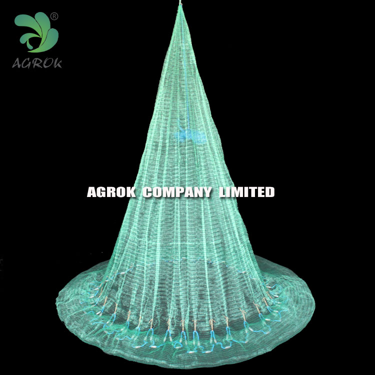 Green Mono Big Pocket Cast Net Japanese Style Bottom Pocket type